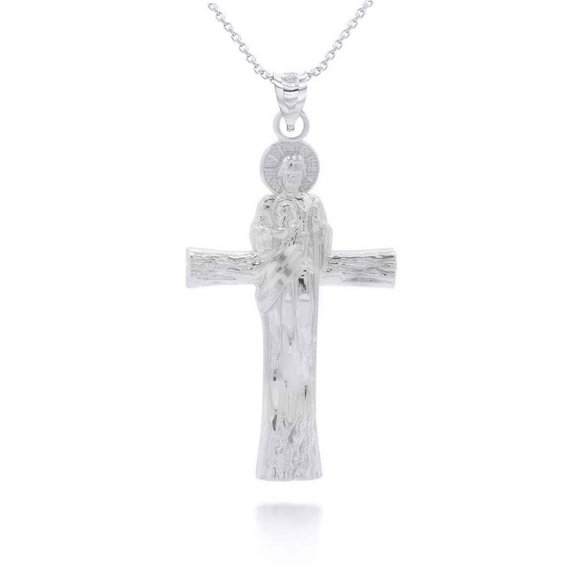 Element Shine | Jewelry | 925 Sterling Silver Saint Jude Cross Pendant ...